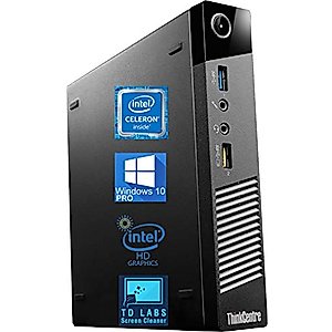 Lenovo ThinkCentre M73P Tiny Desktop, Intel Dual-Core 2.6GHz, 4GB RAM, 500GB HDD, 4K 2-Monitor Support, DisplayPort, HDMI, VGA, AC Wi-Fi, Bluetooth - Windows 10 Pro (RENEWED)