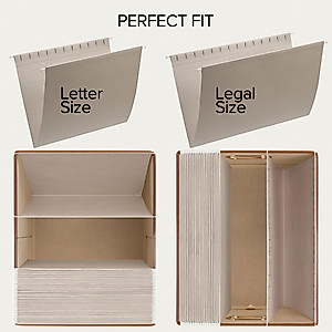 Decorative File Box Organizer Set of 2 - Collapsible Linen File Cabinet for Easy File Folder Storage - Store All Your Documents and File Folders in Style