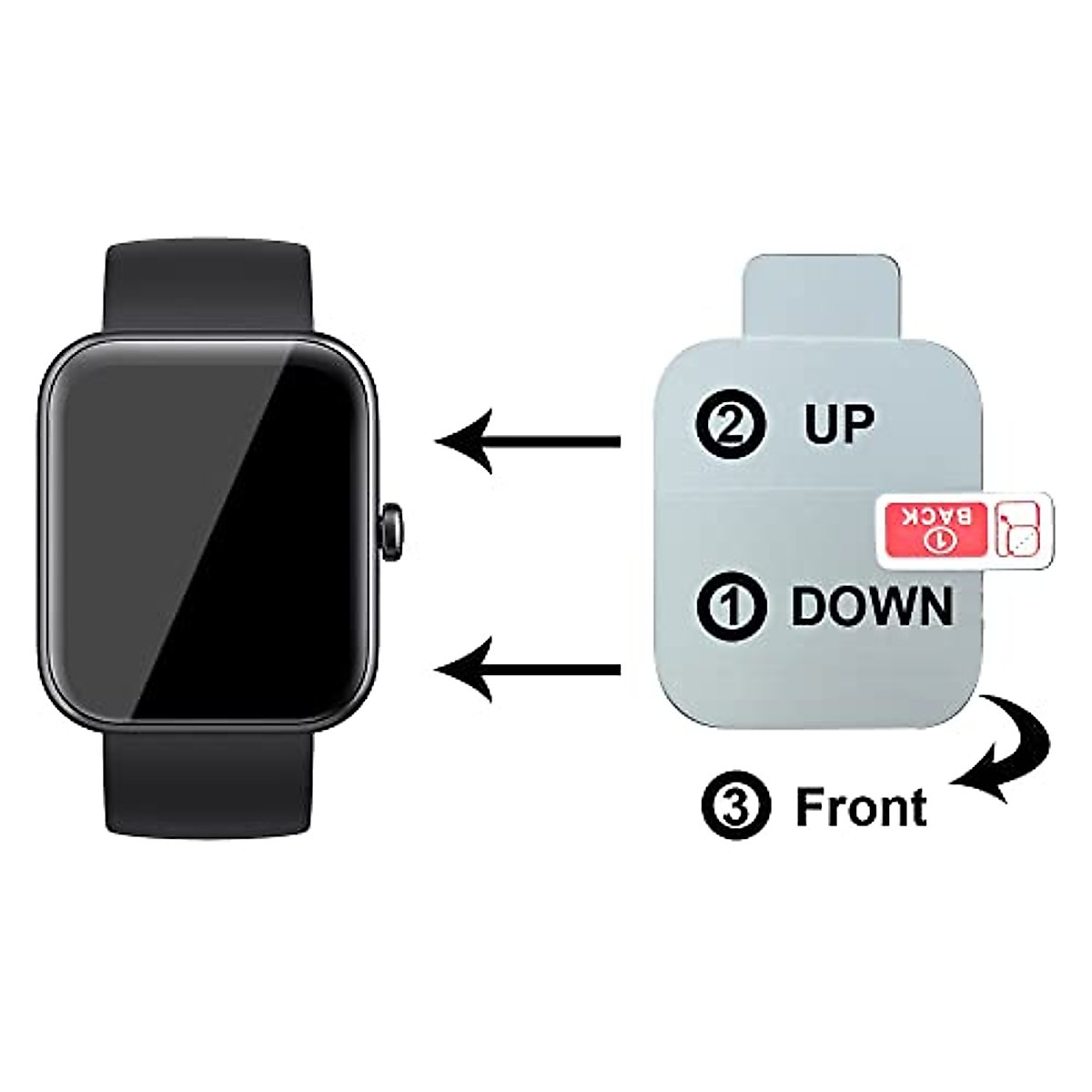 smaate Screen Protector Compatible with Iaret i18 1.7”, HAFURY C7 1.54 inches and Kimnix NK03 1.72” Smartwatch, 4-Pack, TPU Soft, Bubble Self-healing