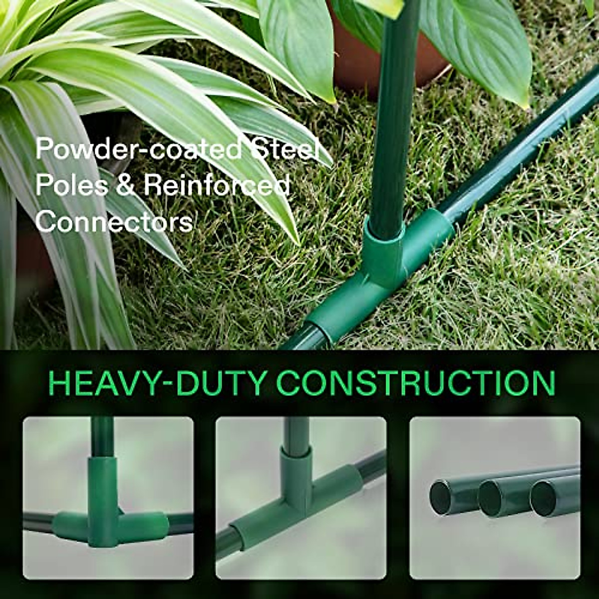 VIVOSUN Portable Mini Greenhouse 47x23x23-Inch Tunnels, PE Cover with Roll-up Zipper Door, for Indoor Outdoor or Garden Plant Growing, White