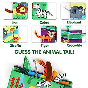 TOY Life Soft Baby Book 0-3-6-12 Months Baby Montessori Toys for 1 Year Old Touch and Feel Crinkle Cloth Books for Babies Newborn Infant Sensory Book Baby Crinkle Chew Toys Newborn Gift Set for Boy