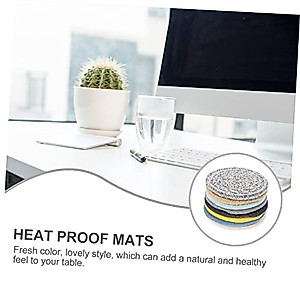 FELTECHELECTR 8pcs Cotton Rope Coaster Braided Placemats Glass Coasters for Drinks Desk Mat for Desktop Cotton Trivets DIY Woven Coasters Straw Braided Coasters Teacup Potholders Bowl Mats Jute