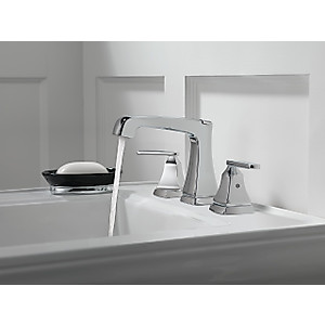 Delta Faucet Ashlyn Widespread Bathroom Faucet Chrome, Bathroom Faucet 3 Hole, Diamond Seal Technology, Metal Drain Assembly, Chrome 3564-MPU-DST