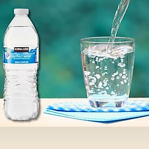 Kirkland Water 33.8 Fl Oz Alkaline Premium Drinking Water, (6 pack)