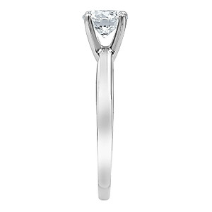 Beyond Brilliance 0.50 Carat Round Cut Solitaire Lab Grown Diamond Engagement Ring for Women (VS-SI) 14K White Gold Fine Jewelry, Gift Box Included (Size 8)