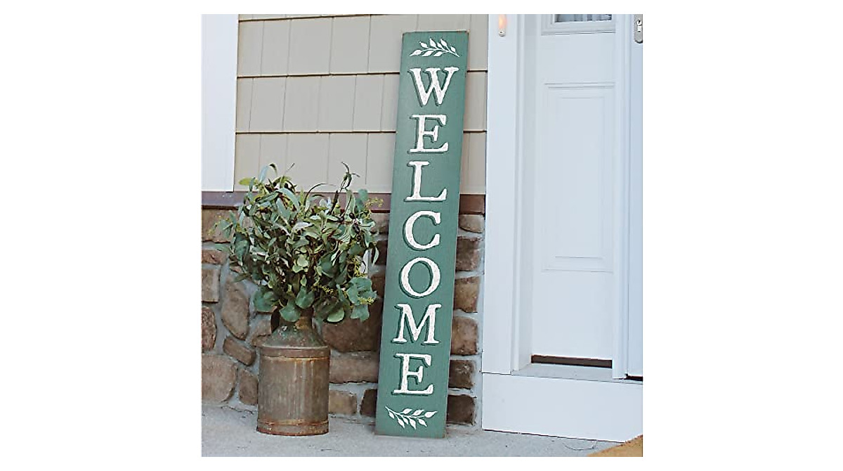Welcome Seafoam Porch Sign - Indoor & Outdoor Decor