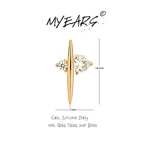 MYEARS Women Evil Eye Earrings Gold Stud Diamond Cubic Zirconia 14K Gold Filled Small Simple Handmade Hypoallergenic Everyday Protection Jewelry