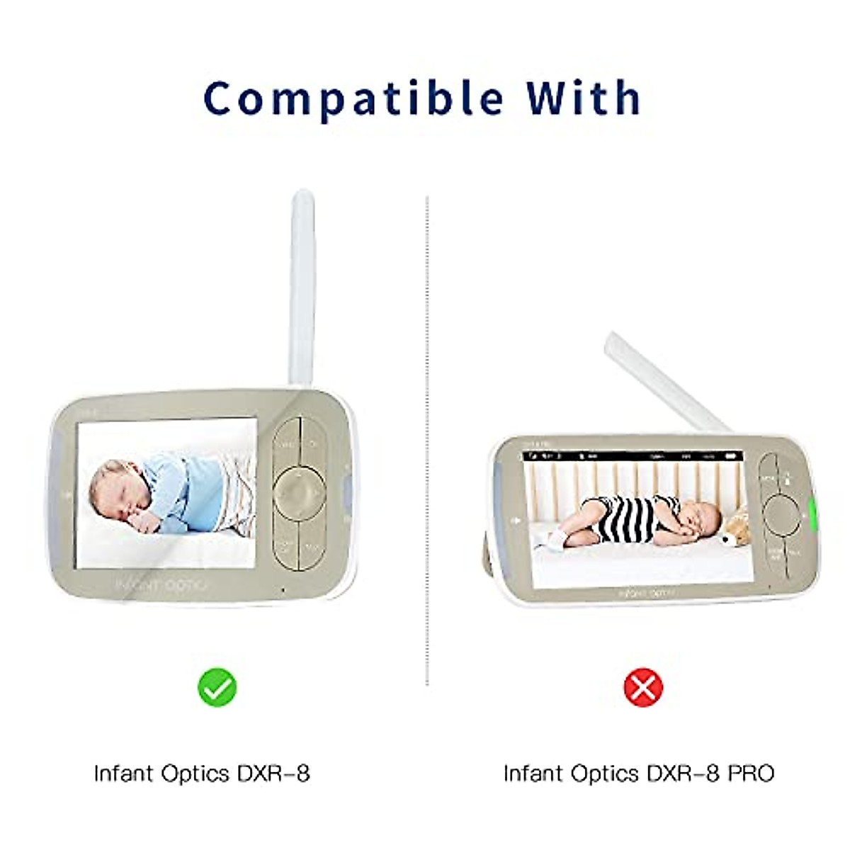VOMENC Silicone Case for Infant Optics DXR-8 Video Baby Monitor 3.5" Display Only (Not Compatible with DXR-8 PRO)(Black)