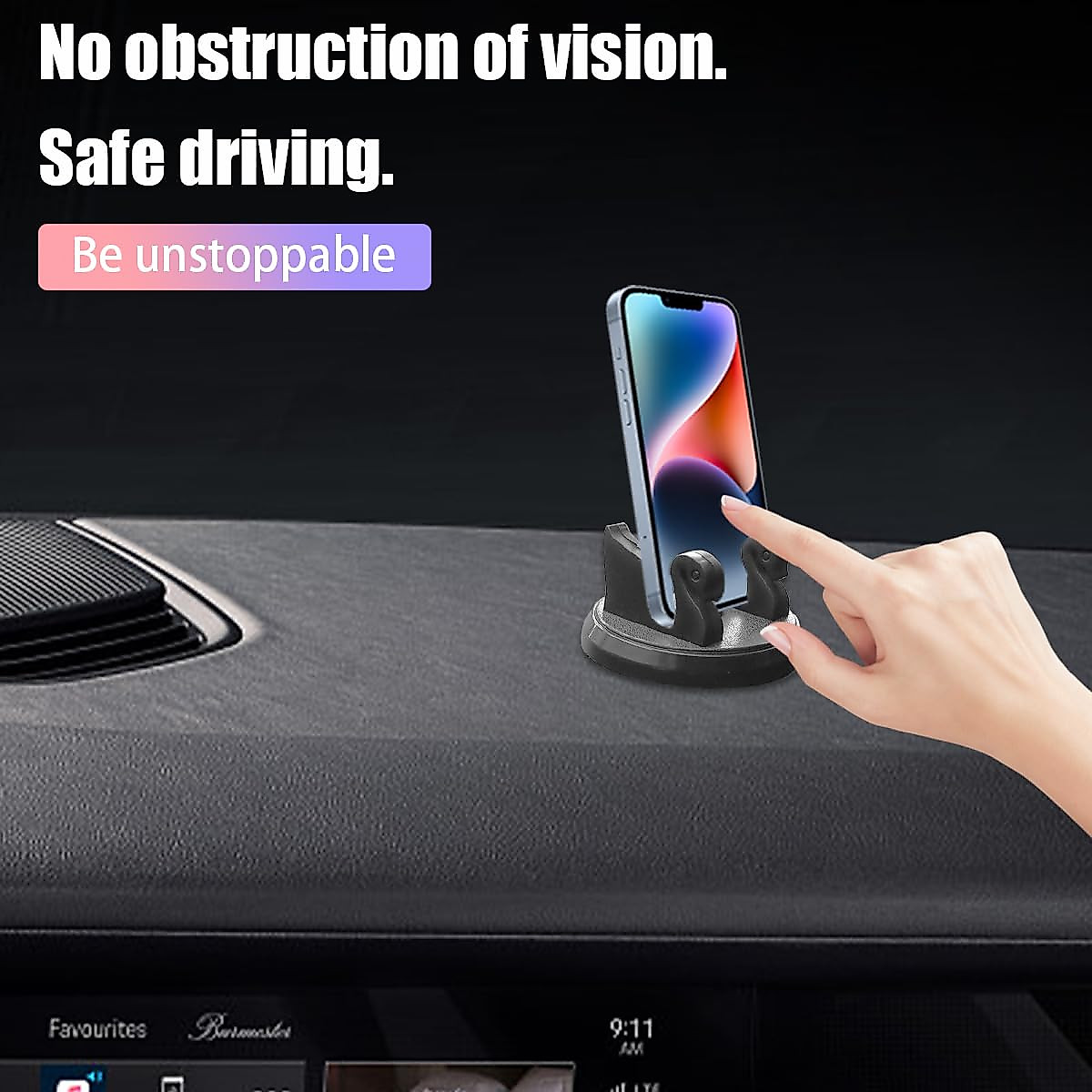 zipelo Dashboard Phone Holder, Car Cell Phone Mount, 360° Rotatable Auto Cradle, Swan Design Thickness Adjustable Cellphone Holder, Compatible with Most Smartphones and More