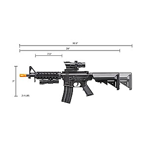 350 FPS Heavy Version M4 Airsoft ABS Plastic Spring Rifle w/Flashlight and Red Dot Sight (Color: Black)