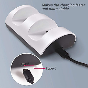 Ravol PS 5 Controller Charging Station, Charging Dock Station for PlayStation 5 Controller, Fast Charging Dock with LED Indicator (Controllers Not Included)