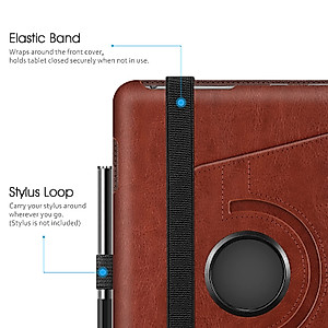 Fintie Case for Kindle Fire HD 8 & HD 8 Plus Tablet (Fits Both 12th Gen 2022 & 10th Gen 2020 Release) - 360 Degree Rotating Swivel Stand Protective Cover with Dual Auto Sleep Wake, Brown