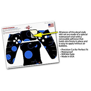 WraptorSkinz Skin Wrap compatible with Sony PS5 DualSense Controller Lots of Dots Blue on Black (CONTROLLER NOT INCLUDED)