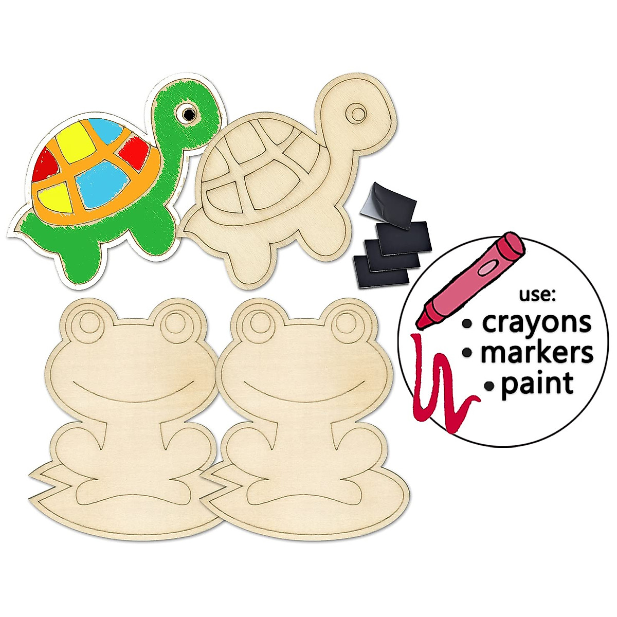Summer Crafts for Kids Bulk Fun Summer Activities for Kids 9-12 Summer Camp Activities Kids Summer Activities Summer Crafts for Kids Ages 8-12 Wood Cutouts for Crafts Animal Magnets (12 Pk Pond)
