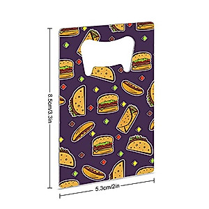 Hamburger and Tacos Credit Card Bottle Opener Stainless Steel Flat Beer Wine Bottle Opener for Party Wedding Favor