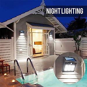 IZENGATE Solar Lights Outdoor, PIR Motion Sensor 3 Modes Solar Security Lights IP65 Waterproof Solar Lights Outdoor Solar Wall Lights for Front Door, Backyard, Garage, Deck, Pathway,Porch (112LED)