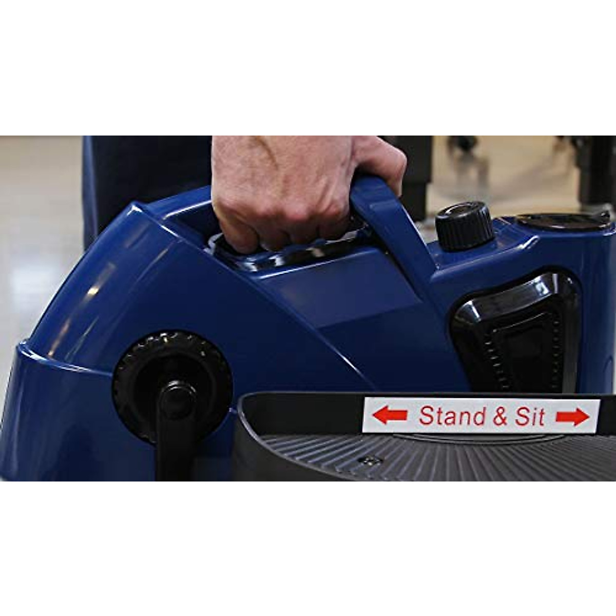 JFIT Under Desk and Stand Up Mini Elliptical/Stepper w/Adjustable Angle, Navy/Black