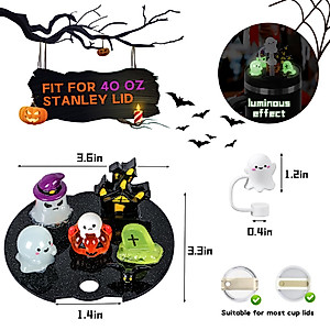 for Stanley Cup Lid Accessory, with Silicone Straw Cap, Suitable for 40 oz Tumblers, Stanley Tumblers Top lid replacement for ornament Halloween (40oz)
