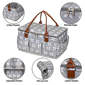 Moteph Extra Large Diaper Caddy, Craft, Toy Organizer with Zip-Top Cover with Waterproof Wet/Dry Bag - Perfect for Baby Shower