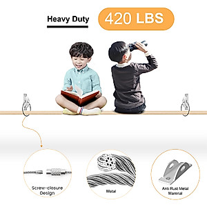 Cadriy Furniture Anchors (8 Packs) Furniture Straps for Baby Proofing, Secure 450lbs Furniture to Wall Prevent Falling, Anti Tip Earthquake Metal Straps for Child and Pet Safety, White