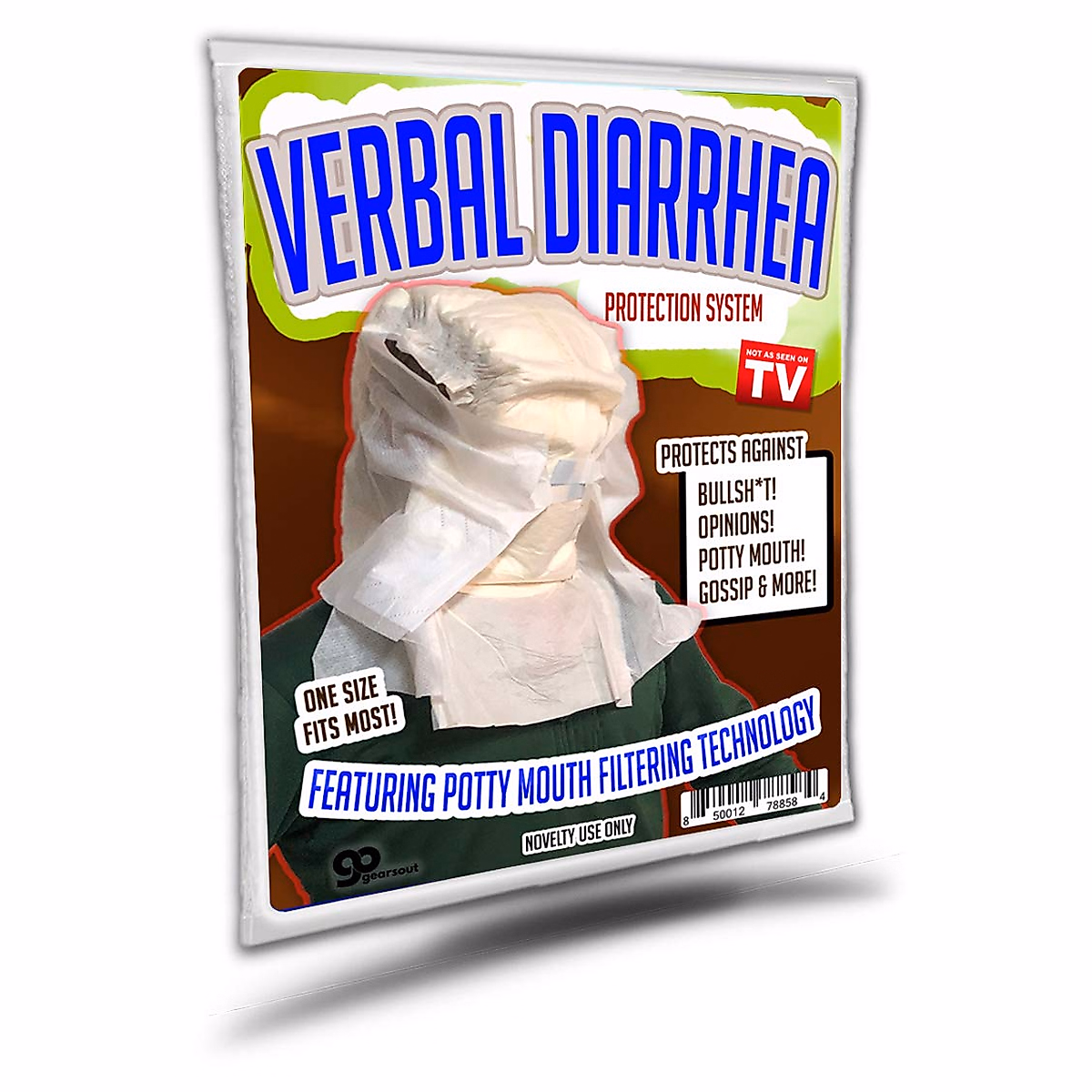 Gears Out Verbal Diarrhea Protection System - Diaper Gag Gift for Teens and Adults, Potty Mouth Filtering Technology, OSFM