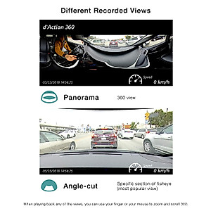 RAZO DC3000A d’Action 360, 360 Degree Dash Cam: 4K Dash Camera for Car with Built-in WiFi and GPS, Sony Video Sensor, WDR, 3-Axis G-Sensor, Stereo Microphone, Complete Car Camera Video Security