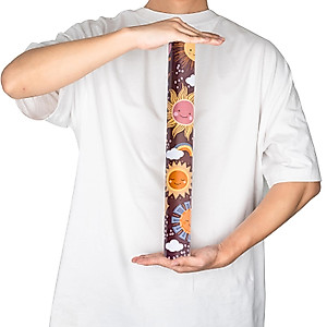 RUSPEPA Reversible Wrapping Paper Roll - Mini Roll - Sun and Flower Pattern Great for Baby Shower, Birthday, Party - 17 Inches X 32.8 Feet