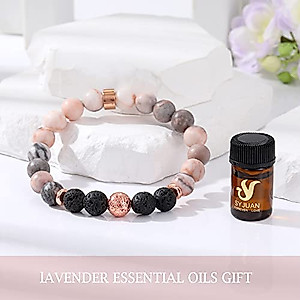 Anxiety Relief Items Lava Rock Beaded Healing Bracelets Aromatherapy Lavender Essential Oil Spiritual Relaxation Gifts for Women Pulseras de Mujer