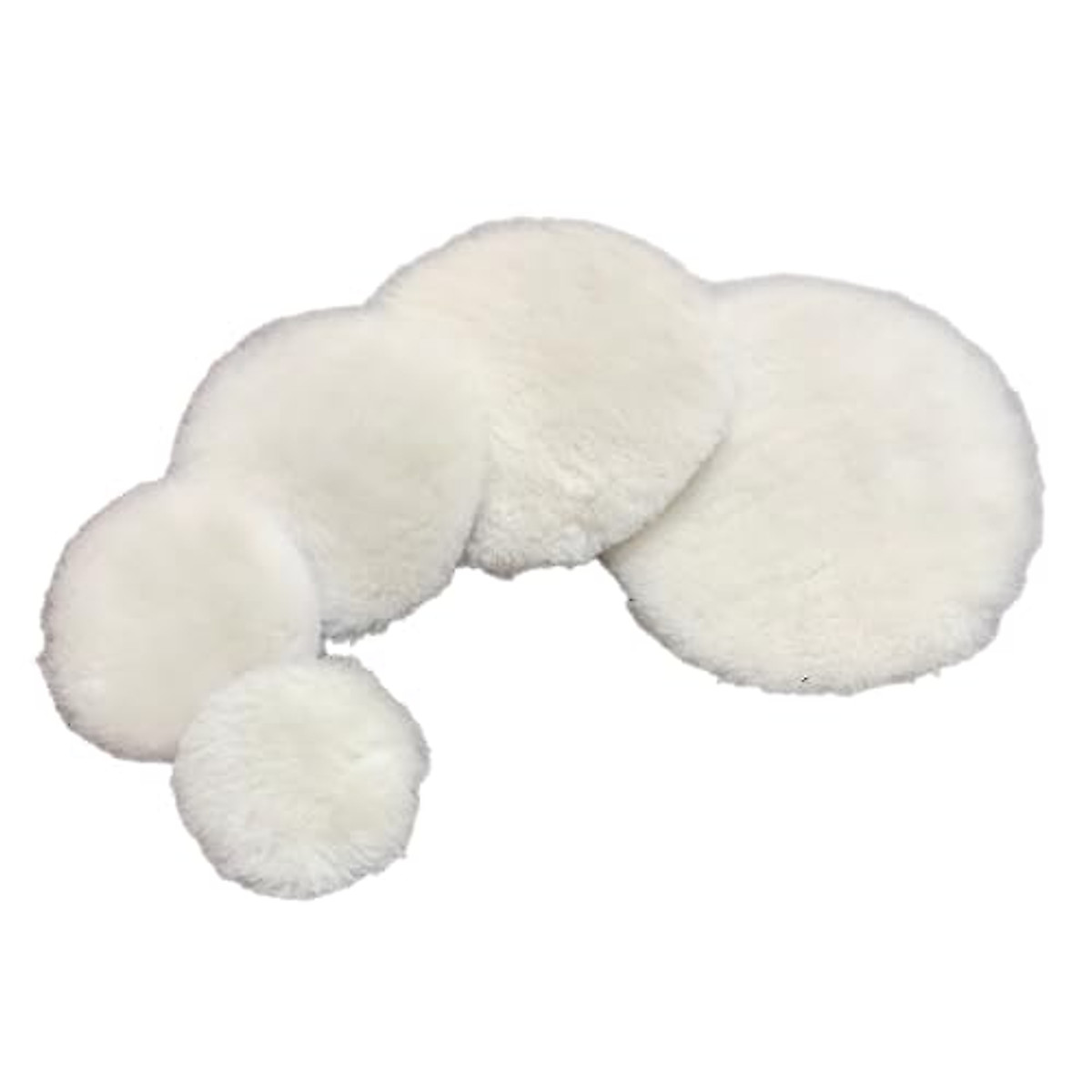 Lambs Wool Polishing Pads Sheepskin Buffing Pads with Hook and Loop (10 Pack, 3 Inch)