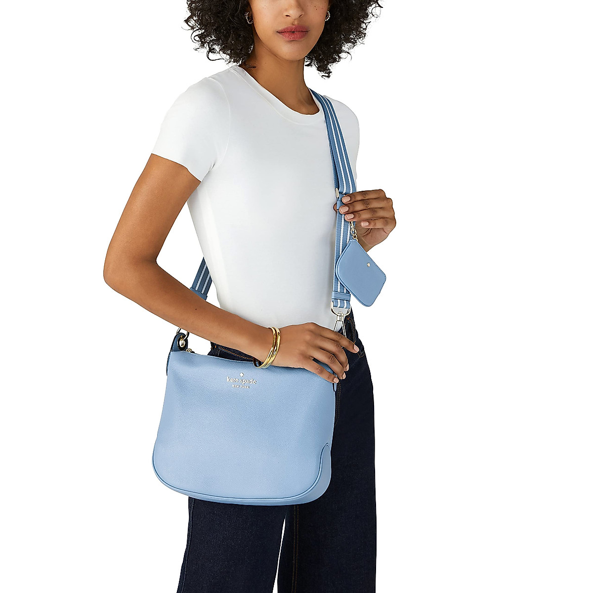 Kate Spade Rosie Leather Shoulder Bag (Dusty blue)