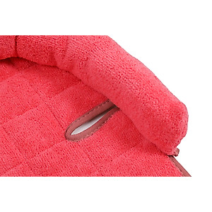 Long-Ci 2-in-1 Baby Insert Cushion Pad with Head Neck Body Support Pillow in Plush Terry for Newborn (Red Beige)