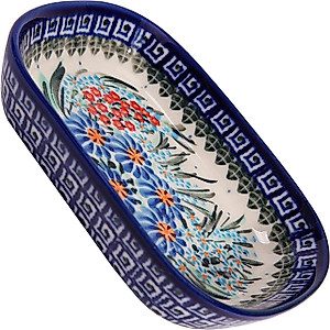 Polish Pottery Ceramika Boleslawiec 0726/169 Butter Platter, 6-Inch by 4-1/2-Inch