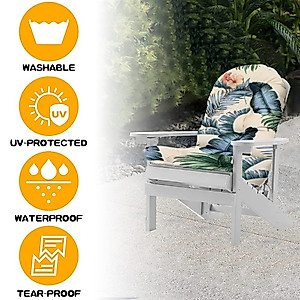 Srutirbo Rocking Chair Cushion, High Back Patio Cushions 44x19 inch, Waterproof Indoor/Outdoor Furniture Chair Cushions Pads with Straps, Seasonal All Weather Replacement (Leaf)