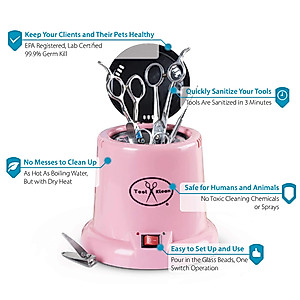 Tool Klean Pro Sanitizer for Nail Tools - USA Professional Grade Sanitizing Machine - Salons, Barbers, Grooming, Manicure, etc. - EPA Registered, Lab Certified 99.99% Germ Kill in 3 Mins - Pink