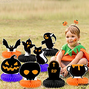 KatchOn, Halloween Centerpieces for Tables - Pack of 9 | Orange and Black Halloween Table Centerpiece for Halloween Table Decorations | Pumpkin Halloween Centerpiece for Halloween Decorations Indoor