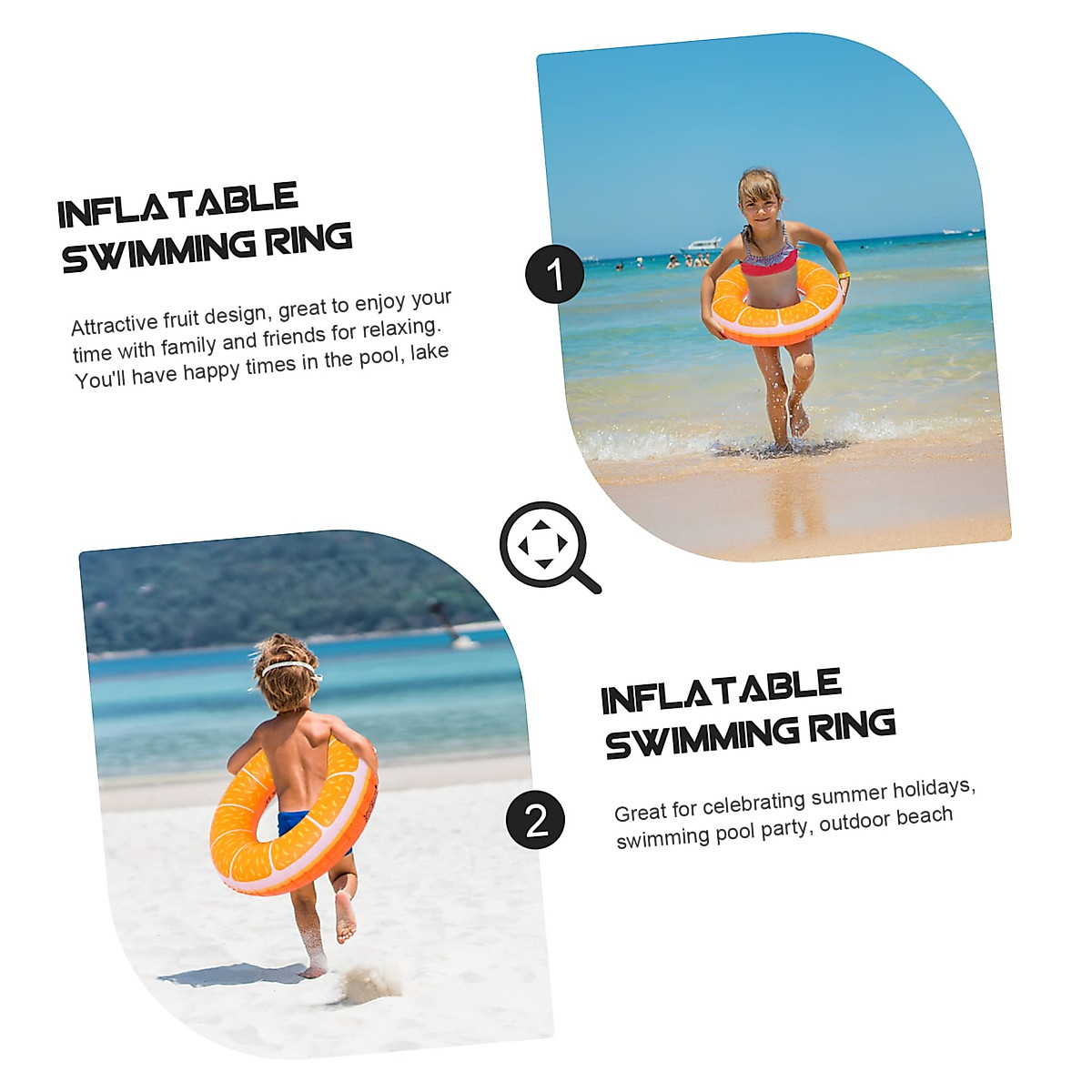 jojofuny 3pcs Fruit Swim Ring Pool Floats Fruit Pool Tubes Toys for Kids Toddler Playset Beach Toys Kid Toys Fruit Swimming Ring Children Toys Inflatable Pool Casual PVC Baby Swimming Pool