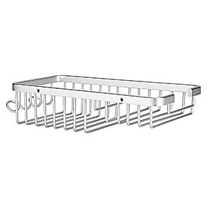 Bathroom Storage Shelf Bathroom Organizer With 2 Hooks, Easy To Clean No Ponding Trouble Space Saving Shower Tidy Organiser Baskets Storage Shelves Bathroom Storage Shower Caddy For Living Room