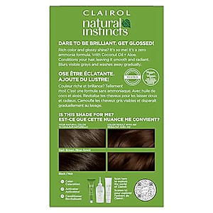Clairol Natural Instincts Demi-Permanent Hair Dye, 4W Dark Warm Brown Hair Color, Pack of 1