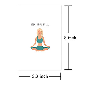 Kirynurd Birthday Card for Friend Female, Funny Women Birthday Card, Yoga Reduces Stress But So Does Drinking...