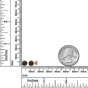 Gem Stone King 18K Rose Gold Plated Silver 6MM Round Gemstone Birthstone Stud Earrings | Rose Gold Earrings For Women