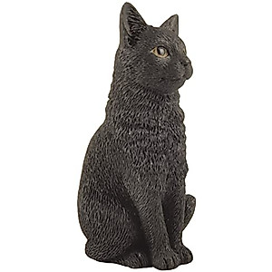 JFSM INC. 3" Black Cat Sitting Hand Painted Figurine - Cat Lover Gifts, Home Decor