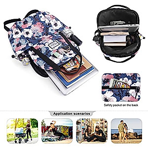 KAMO Women Fashion Backpack Purse Multi Pockets Original Print Daypack Casual Sling Bag for Women Girls