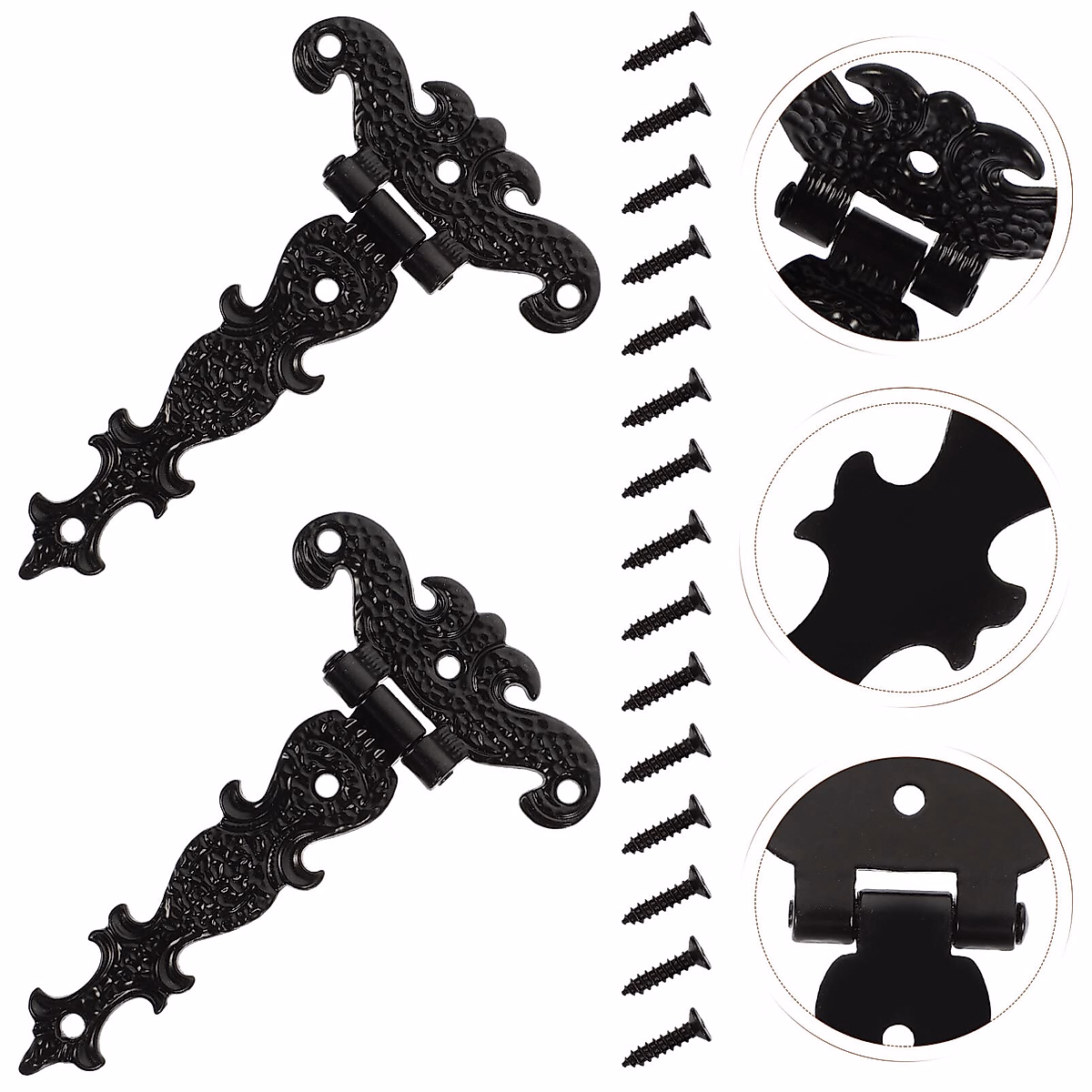 2pcs T-Shaped Door Hinge Hinges Outdoor Gate Hinges for Wooden Fences Heavy Duty Black Hinges Gate Hardware for Wooden Fences Heavy Duty Fence Gate Kit Barn Door Hinges