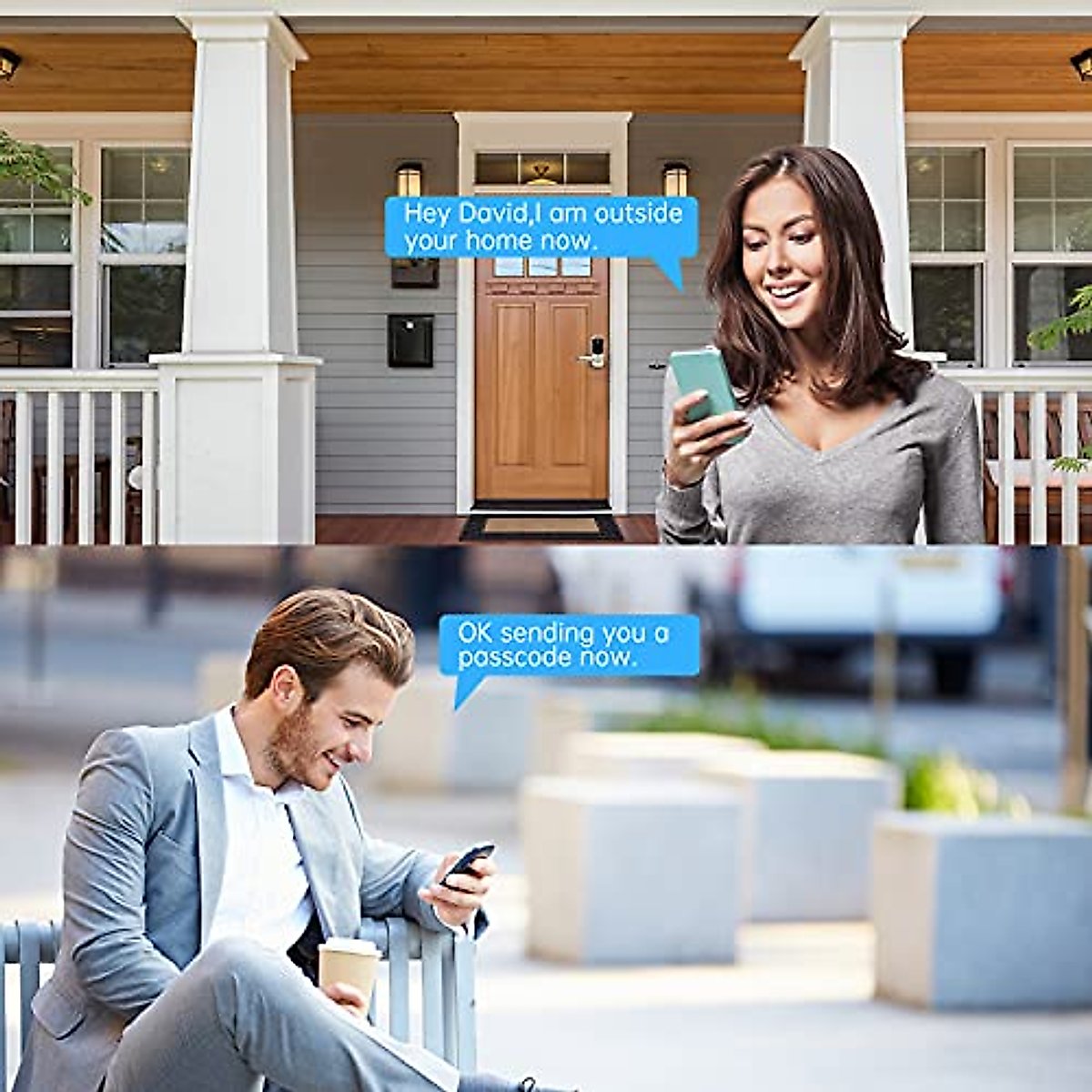 Smart Lock, SMONET Deadbolt Lock with Keypad, Keyless Entry Biometric Fingerprint Front Door Locks, Bluetooth Electronic Digital Lock with Reversible Handle, App Control, IC Card for Home, Apartment