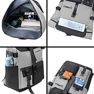 Cajmols School Backpack Waterproof Bookbag College High School Bag For Boys Girls Lightweight Casual Daypack Laptop Backpacks (C- Gray)