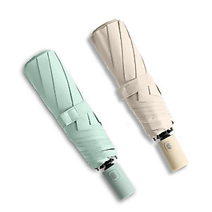 BAODINI Small Travel Umbrella for Rain Protection Sun-Folding UV Umbrella Windproof Compact