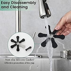 HAMOLER Bottle Washer for Sink Brushed Nickel Kitchen Sink Glass Rinser Baby Cup Rinser Faucet Glass Cup Sprayer Stainless Steel Bottle and Cup Rinser For Sink