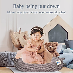 Shelf Basket - Changing Basket - Cotton Rope Changing Table Topper Storage Basket, Thick Foam Pad with Removable Cotton Cover - Storage Bag and Plush Blanket- Diapers Changing Basket