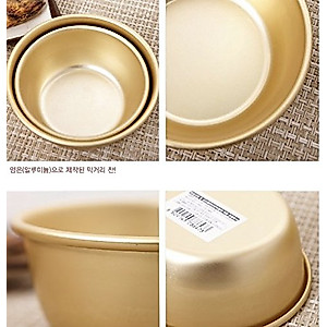 Set of 4 Nickel Silver Plated Aluminum Traditional Bowls for Korean Raw Rice Wine Ramen Noodles