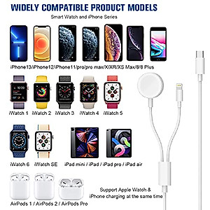 2 in 1 USB C Charger for Apple Watch and iPhone, 20W PD Fast Wall Charger Power Adapter with 6.6 FT Magnetic iWatch Charging Cable for Apple Watch Series 8/7/SE/6/5/4/3/2/1 & iPhone 14/13/12/11/XS/X